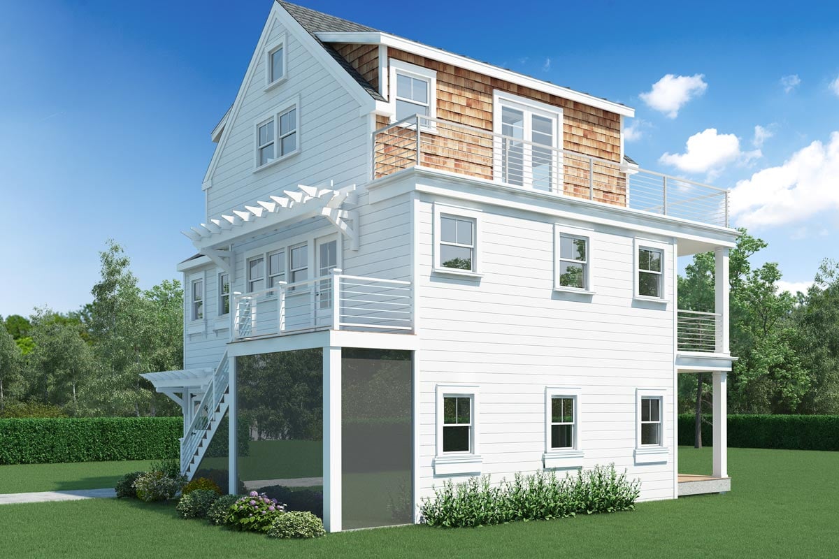 3-Bed Elevated Cape House with Upside Down Floor Plan - 1659 Sq Ft ...