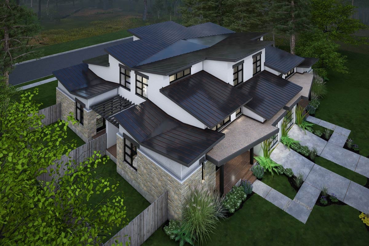 3-Bedroom Two-Story Fourplex with Vaulted Great Room- 1380 Sq Ft Per ...