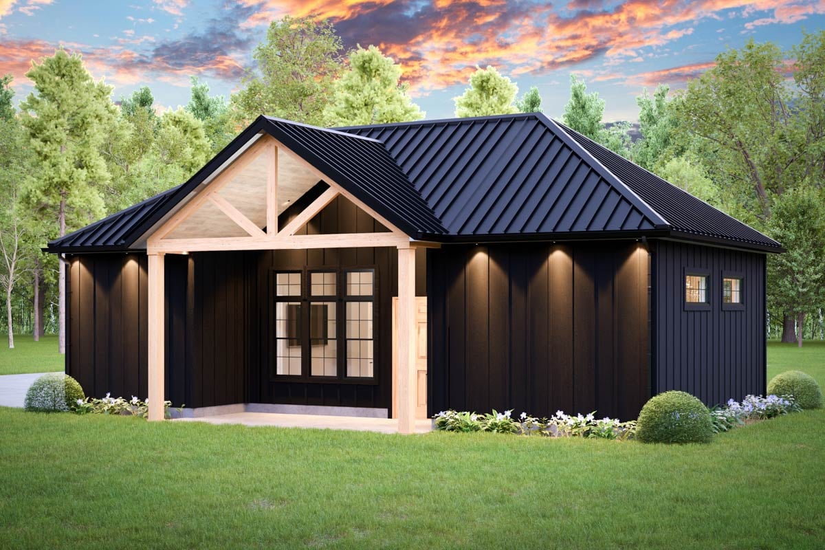Plan 911057JVD: Modern Barndominium-Style Plan with Golf Simulator and ...