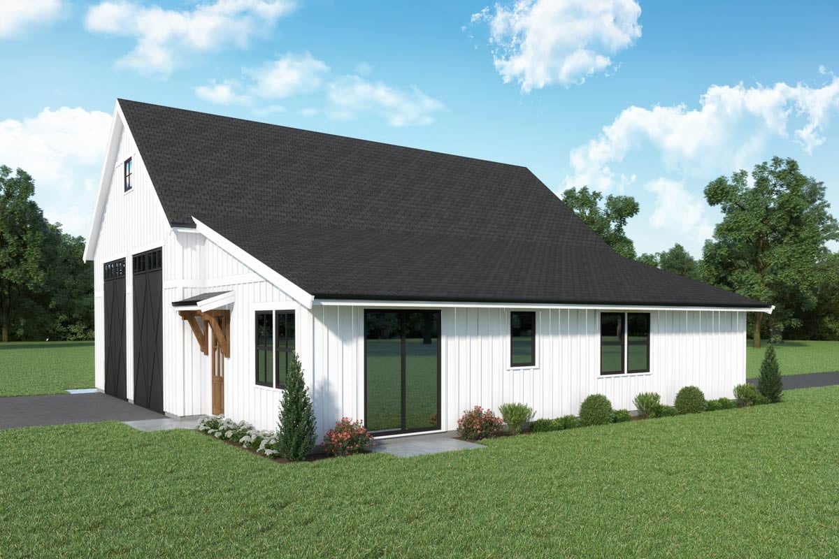 Country Farmhouse ADU Plan with Oversized 1700 Sq Ft Garage - 280237JWD ...