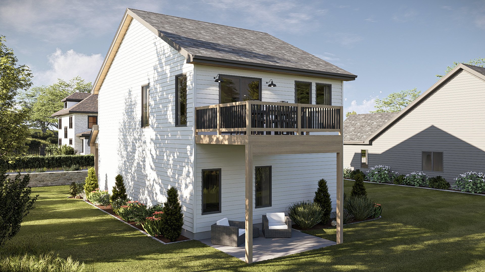 Narrow Two-Story Modern Farmhouse Plan with Upside Down Floor Plan ...