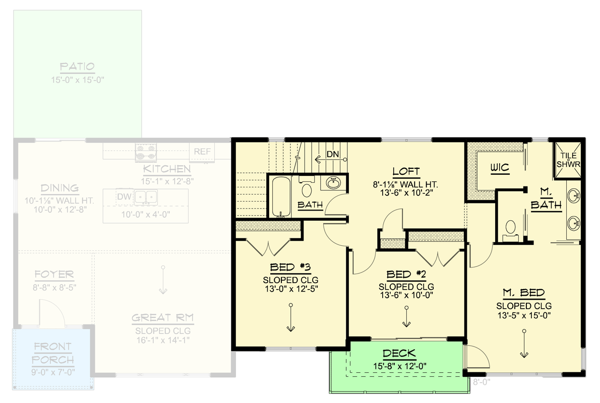 Plan 135368GRA: Contemporary 3-Bedroom House Plan with Loft and ...