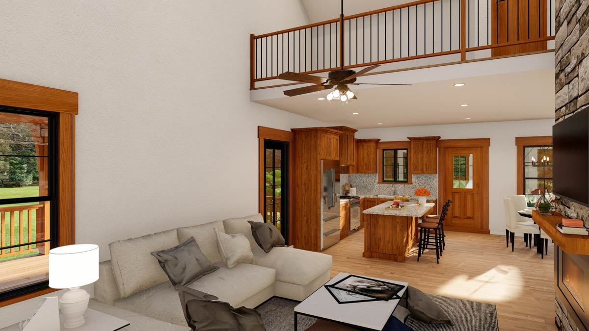 3 Bed Cottage with Loft Overlook - 1559 Sq Ft - 70514MK | Architectural ...
