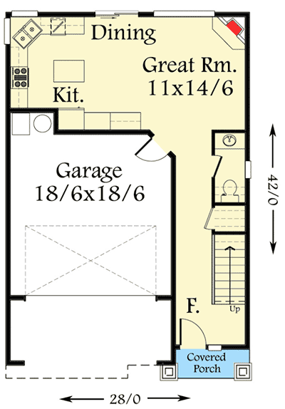 Narrow Lot Northwestern House Plan - 85118MS | Architectural Designs ...