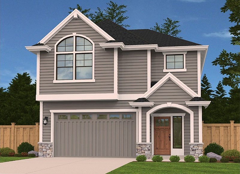 Narrow Lot Northwestern House Plan - 85118MS | Architectural Designs ...