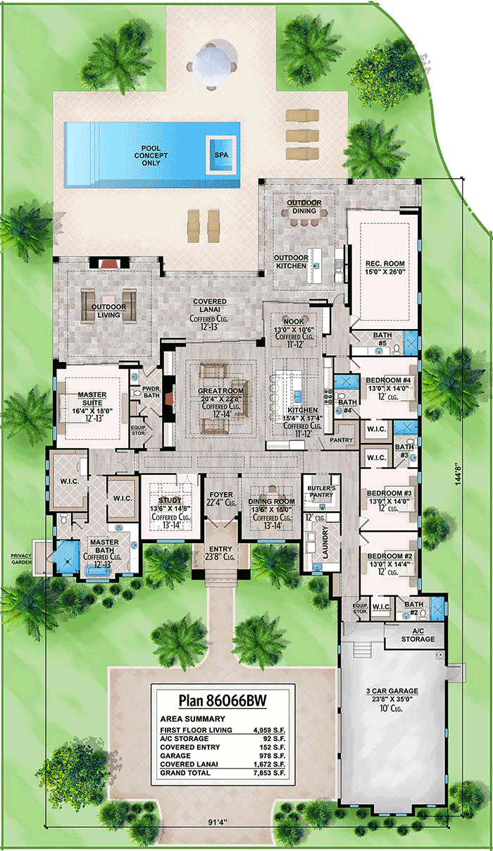 Plan 86066BS: Lavish Florida House Plan
