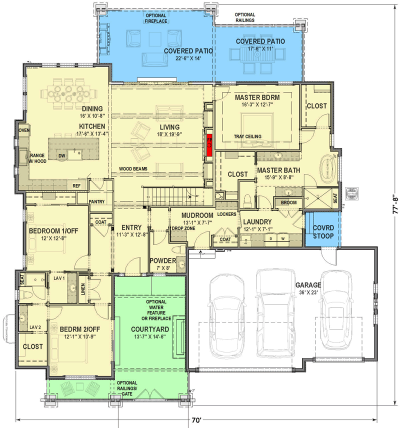 Plan 64494SC: One-Level Contemporary House Plan with Optional Lower Level