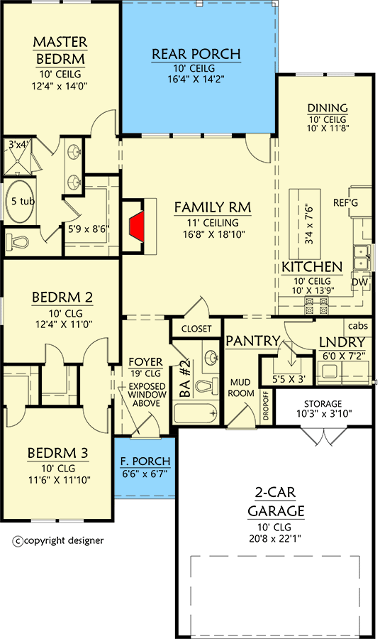 Plan 56468SM: New American House Plan with Bedrooms Aligned to the Side ...