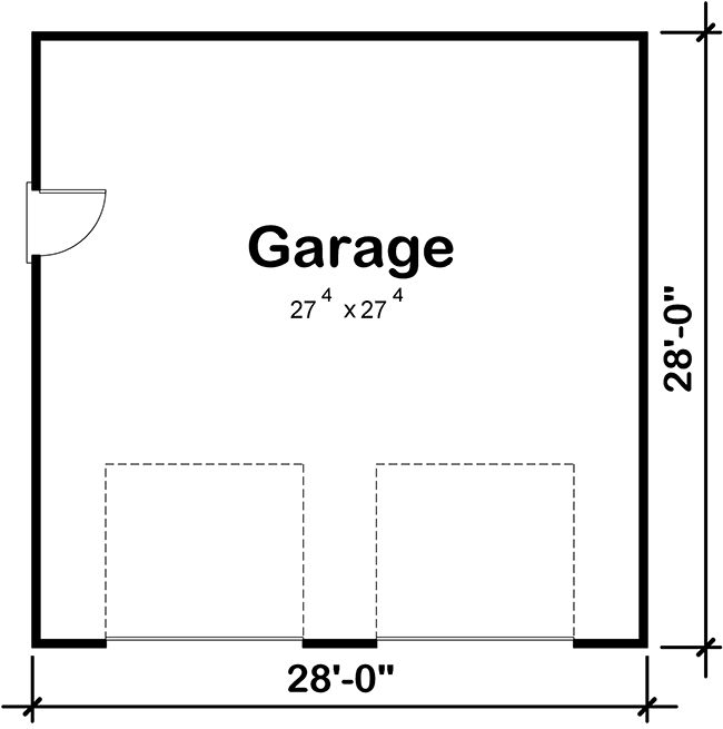 Plan 42661DB: 2-Car Garage Plan with a Side Service Door