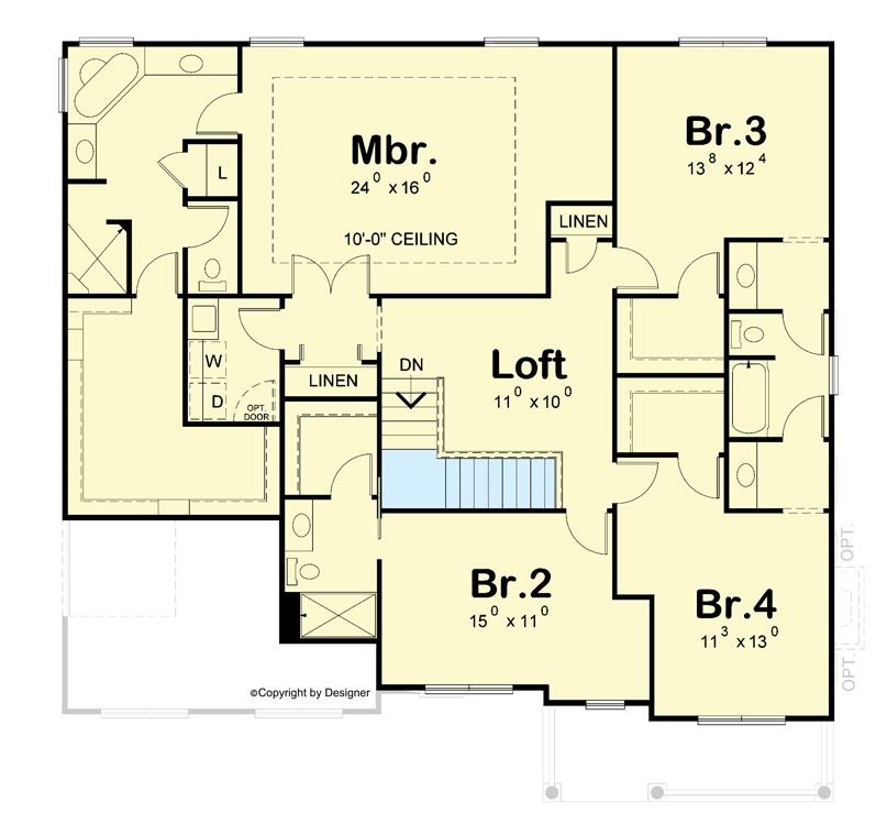 Plan 42708DB: 2-Story Traditional House Plan with Den and Home Theater