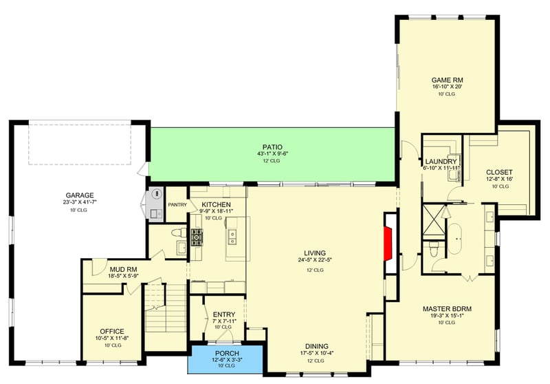 Plan 570008LEF: Modern 2-Story Home Plan with Game Room and 3-Car ...