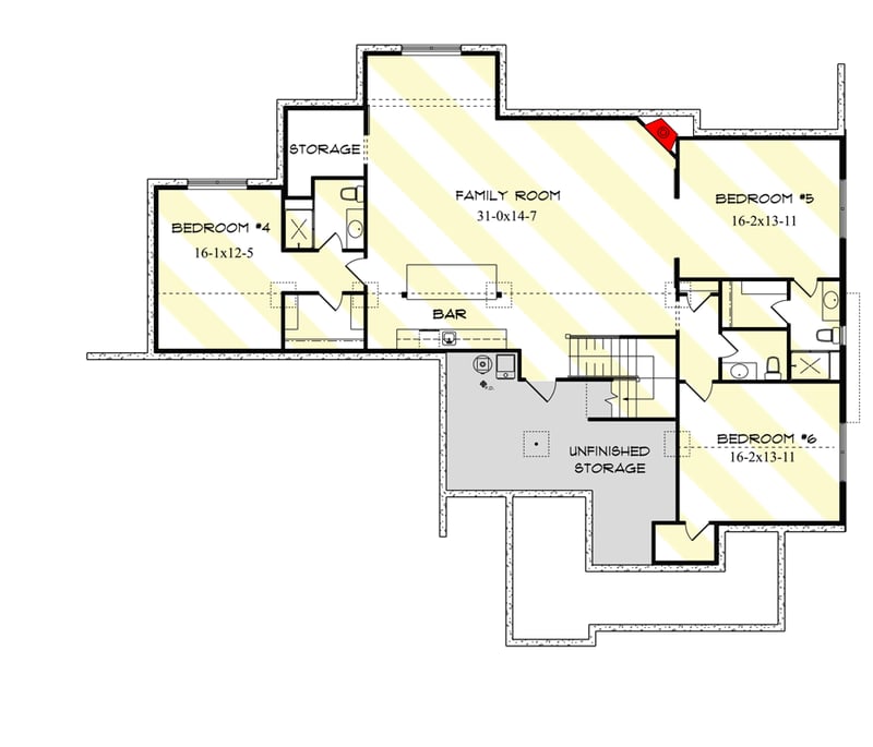 Plan 95198RW: 3-Bed New American House Plan with 4-Car Garage and Lower ...