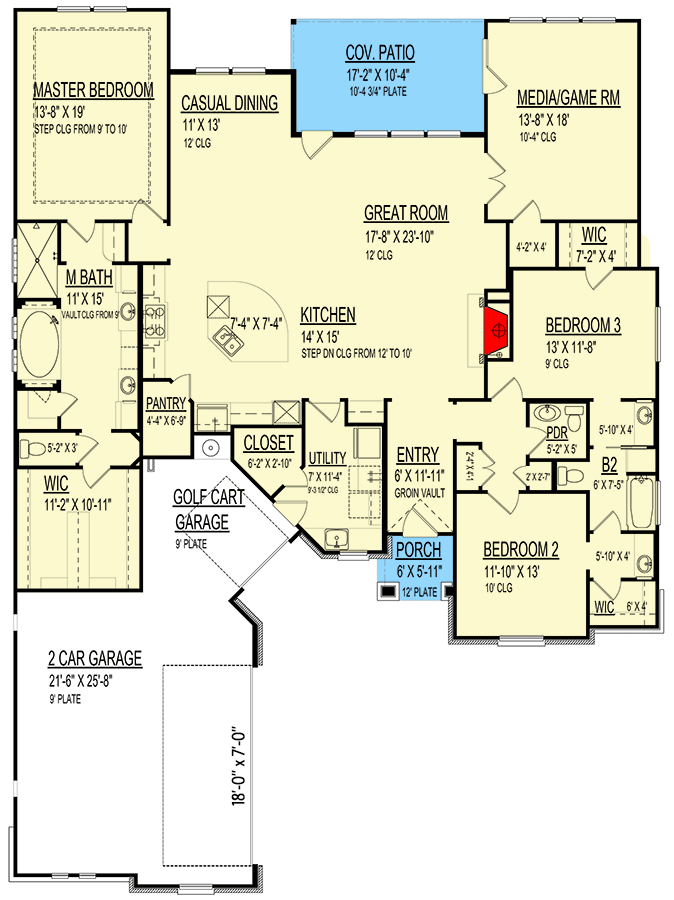 Modification Request for Plan 264145KMD: 3-Bed Ranch House Plan with ...