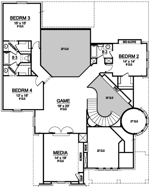 Plan 36311TX: Two-Story Ceilings