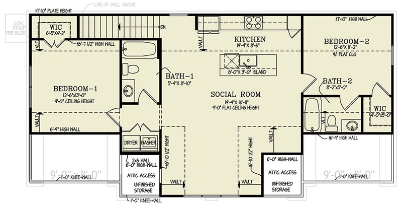 4-Car Detached Garage Apartment Plan with Upstairs Living - 1056 Sq Ft ...