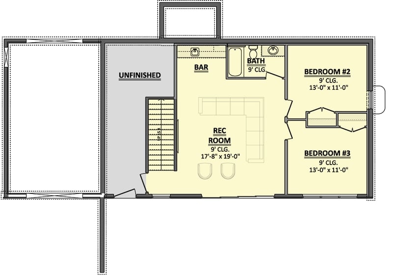 Plan 911053JVD: 3-Bed Mountain Vacation House Plan with Sloping Lot ...