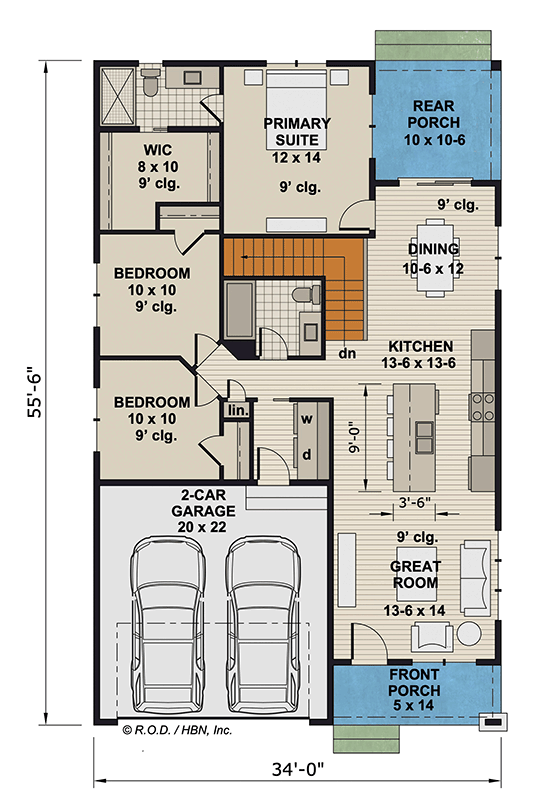 Plan 140002RK: 3-Bed Country House Plan with Main Level Master Suite
