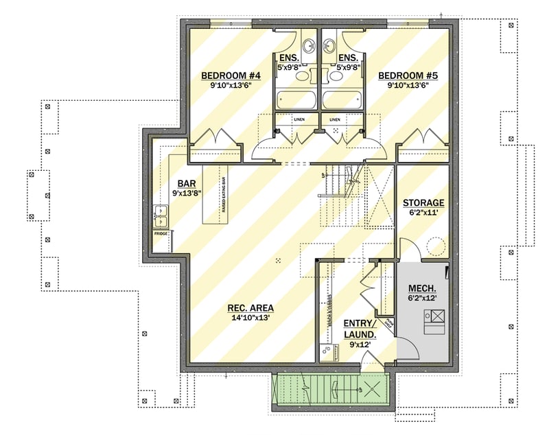 Plan 81874AB: Craftsman-Style 3 to 5 Bedroom House with Covered Deck ...
