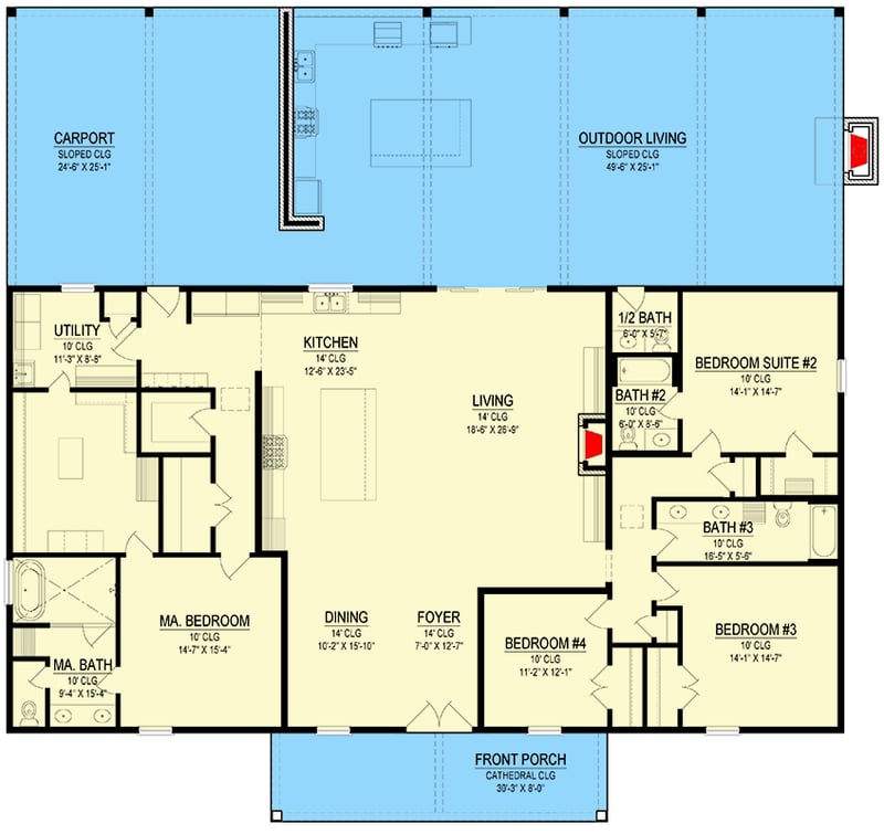 Plan 170004ADS: 4-Bed Barndo-Style Country Ranch House Plan with ...