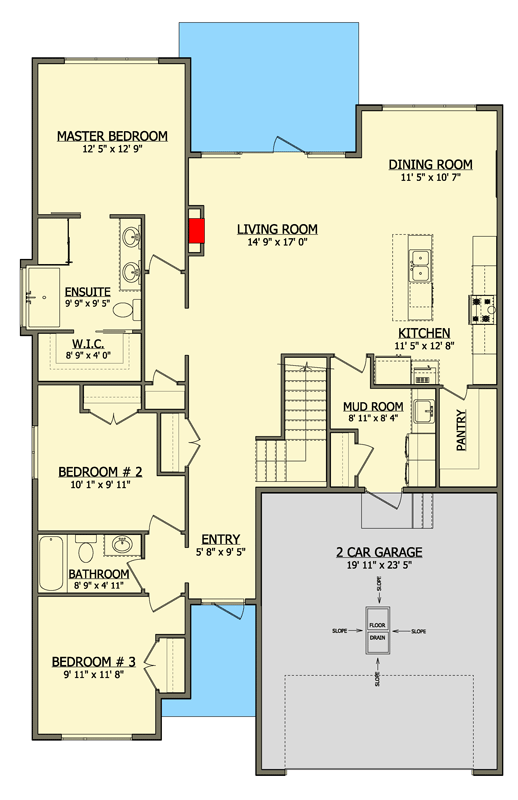 Plan 485010DUG: Bold Contemporary Ranch with Open-Concept Floor Plan ...
