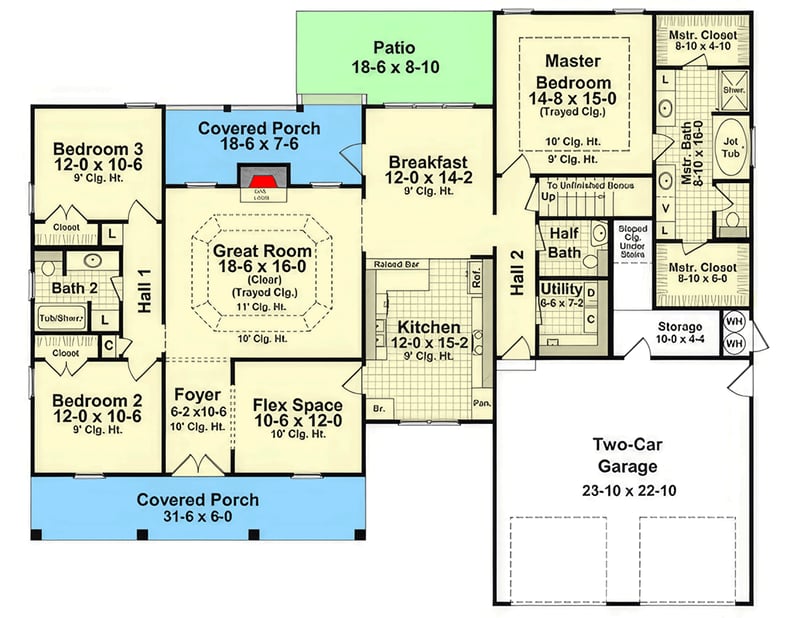 Plan 51286MM: Elegant French Country House Plan with Main Level Master ...