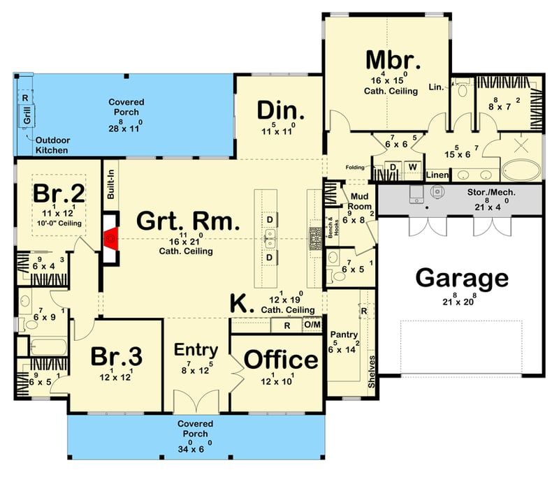 Plan 623582DJ: Inviting Modern Farmhouse House Plan: 3 Beds, Master ...
