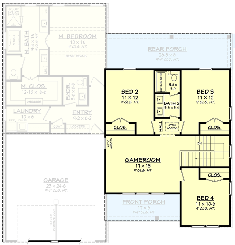 Plan 52026HZ: Spacious 4 or 5-Bedroom Modern Farmhouse House Plan with ...