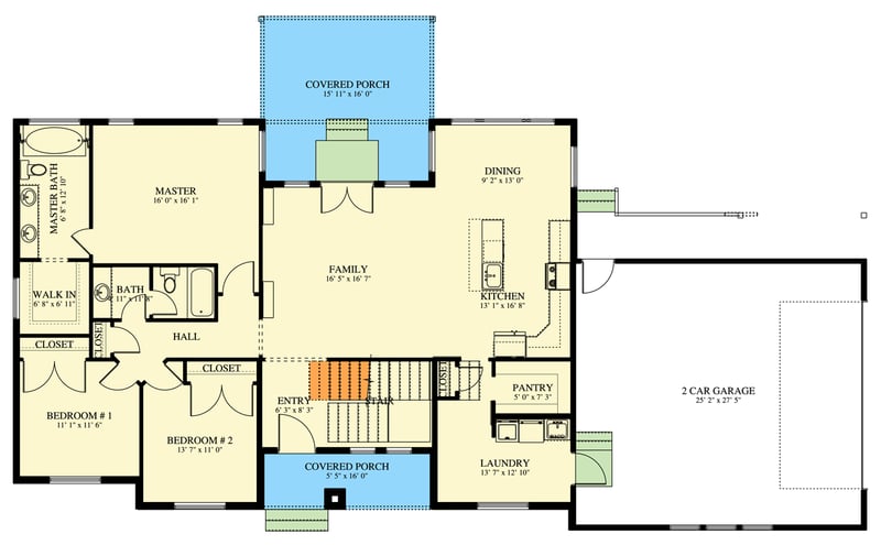 Plan 61716UT: Craftsman Ranch House Plan with Main Level Master and In ...