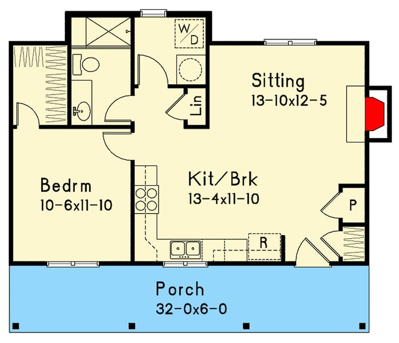 Plan 22201SL: Country Cottage House Plan with 1 Bedroom and Main Level ...