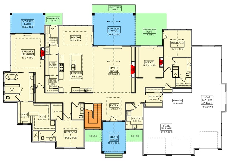 Plan 95364RW: Spacious Mountain Modern House Plan with Three-Car Garage