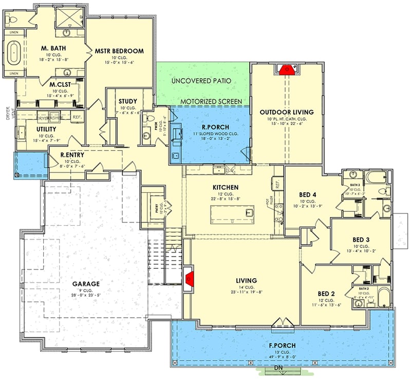 Cost-to-Build Report for Plan 185039PHD: Southern Country House Plan ...