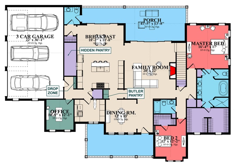 Plan 86421HH: Spacious New American House Plan with Five Bedrooms and ...