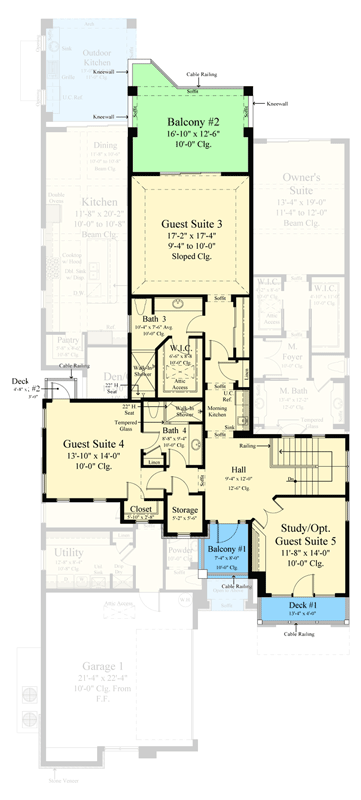 Plan 340163STR: Contemporary Florida-Style House Plan with 5 Bedrooms ...