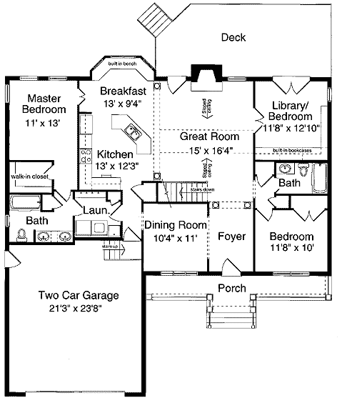 Plan 3965ST: Charming One-Level Home Plan