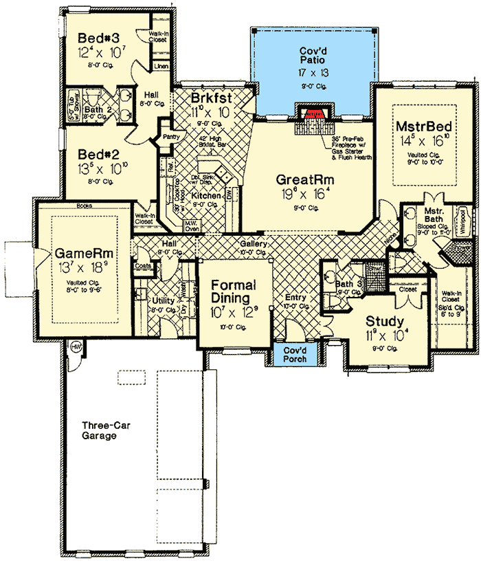 Plan 48029FM: Huge Game Room
