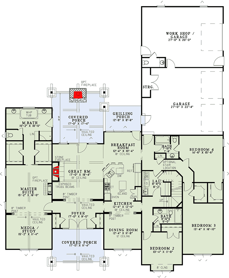 Rich And Rustic 4-Bed House Plan - 59977ND | Architectural Designs ...