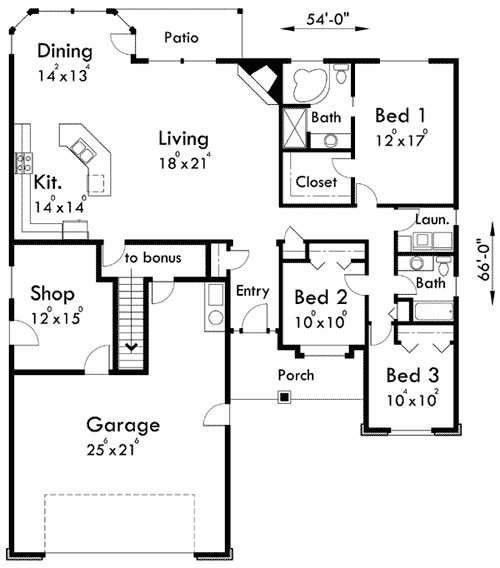 Plan 8178LB: One Level Living