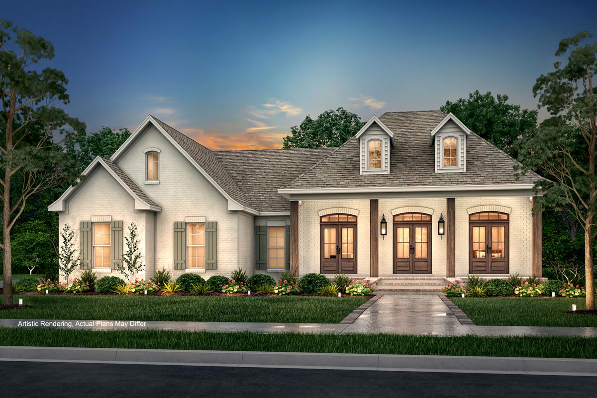 Plan 11705HZ: 3-Bed French Country Home Plan with Semi-Closed Floor ...
