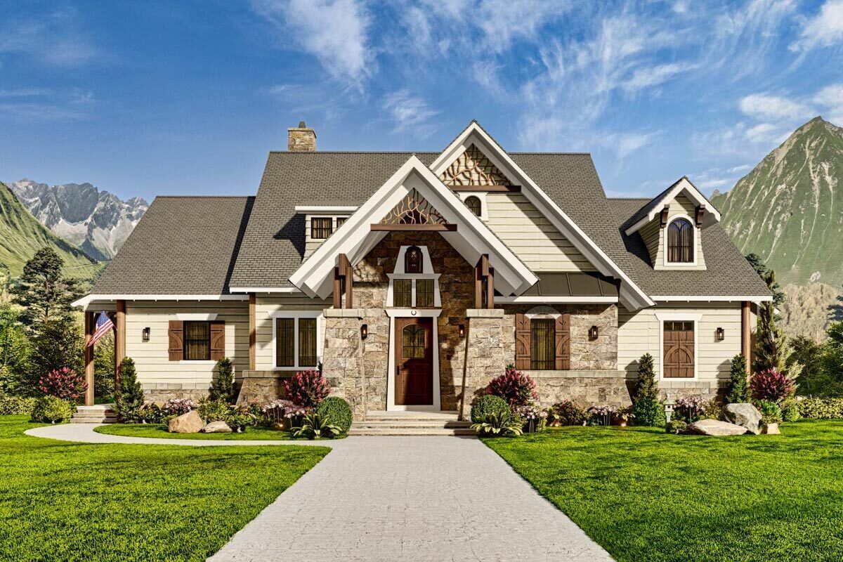 Dual Master Suites Plus Loft - 15801GE | Architectural Designs - House ...