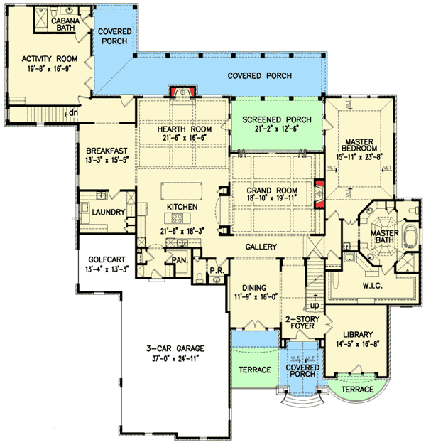 Secluded Activity Room - 15894GE | Architectural Designs - House Plans