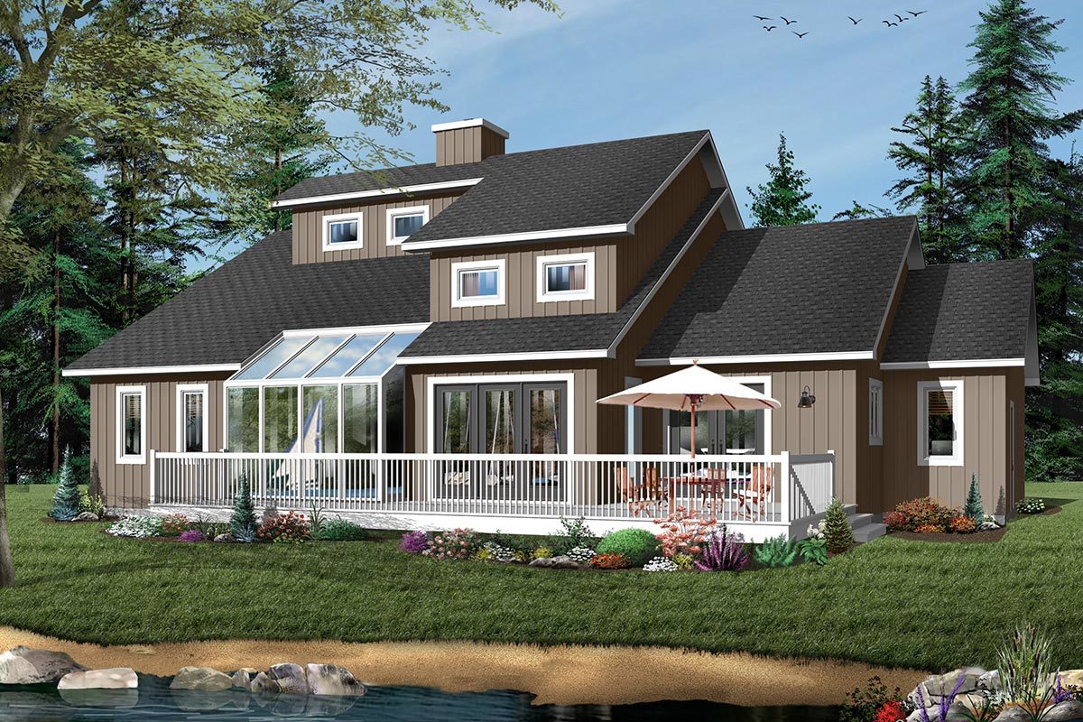 Sunlight Filled Vacation Home Plan - 21099DR | Architectural Designs ...