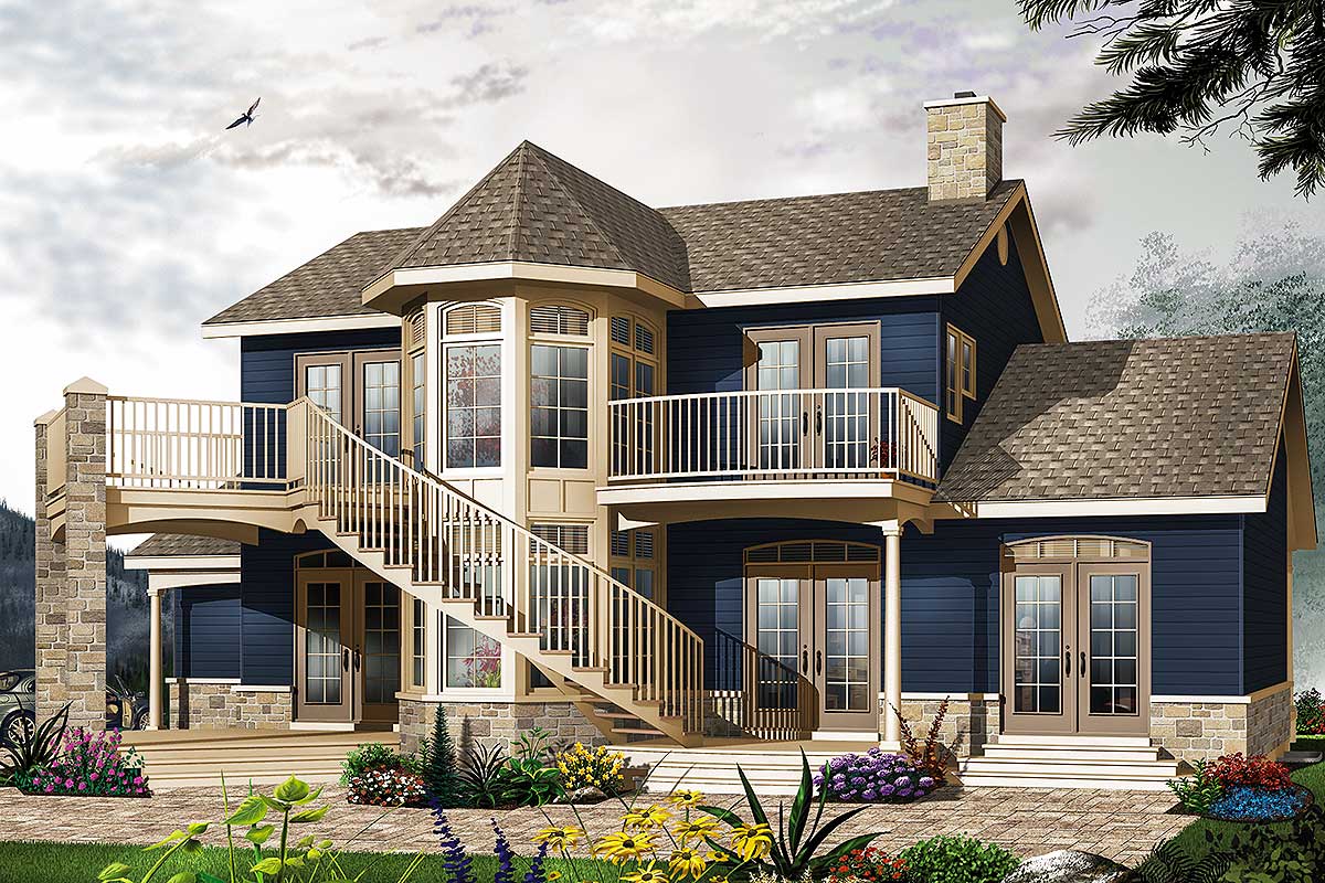Plan 21556DR: Two-Story Atrium