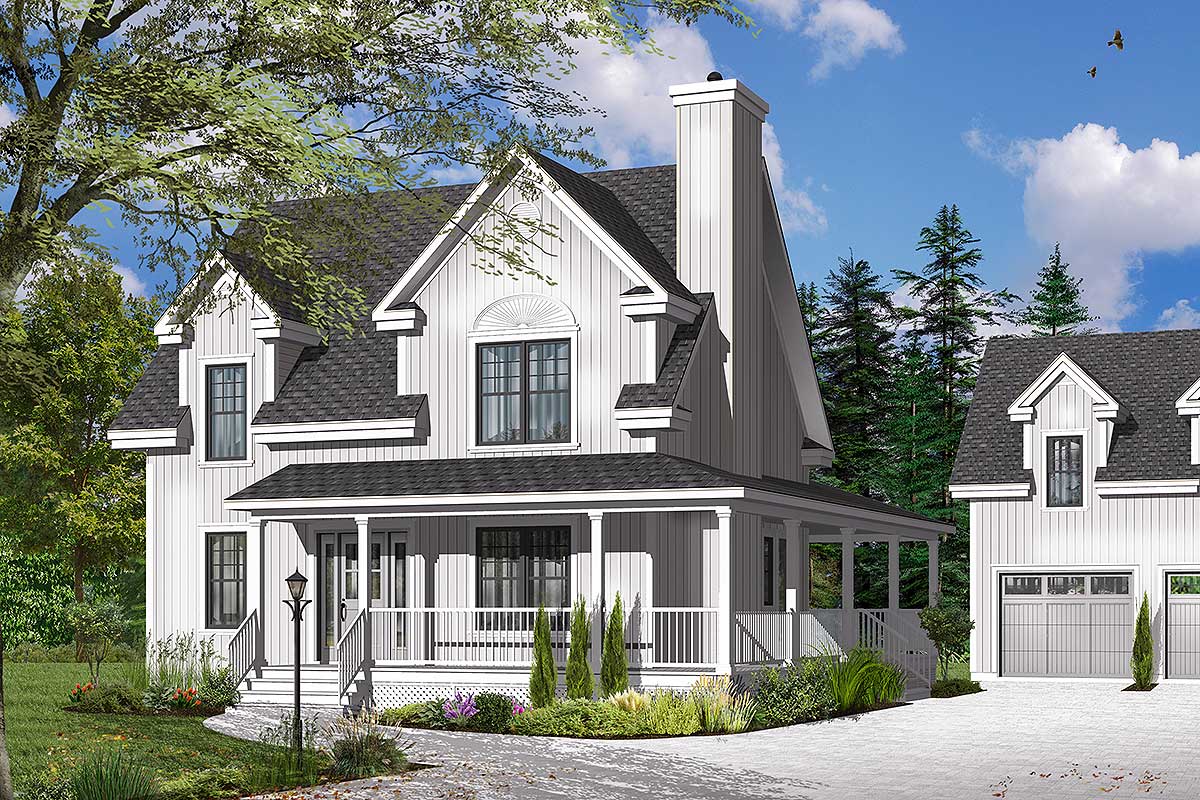 Plan 21951DR: Delightful Wrap-Around Porch