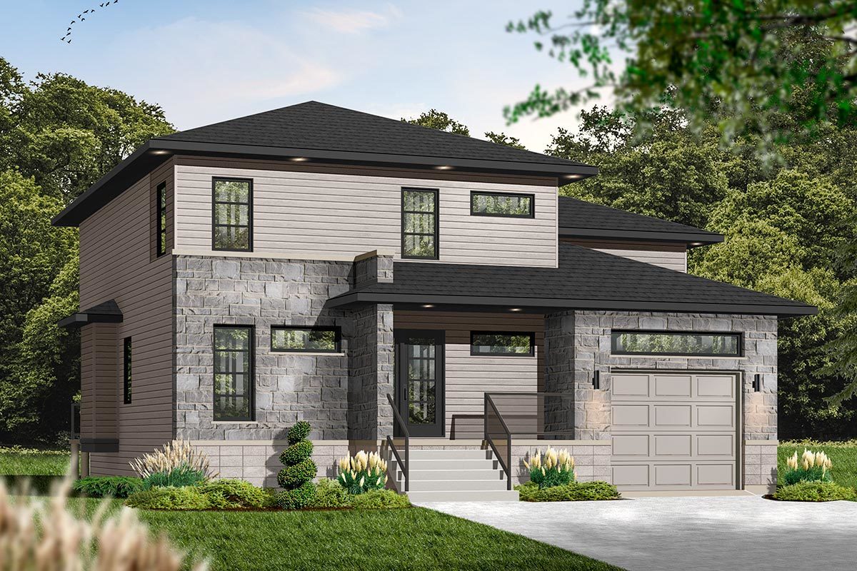 Modern Home Plan with Open Concept Layout - 21991DR | Architectural ...