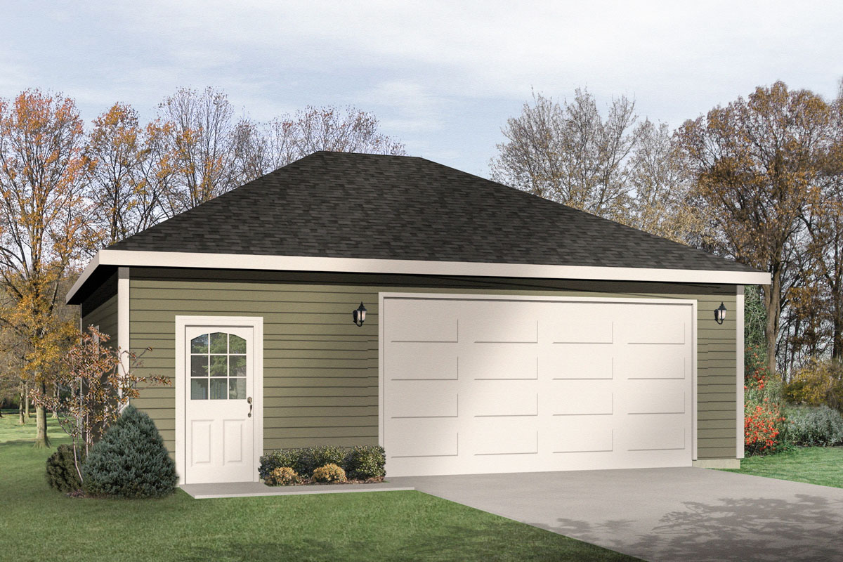 Detached Two Car Garage With Hip Roof Two Car Garage Glick