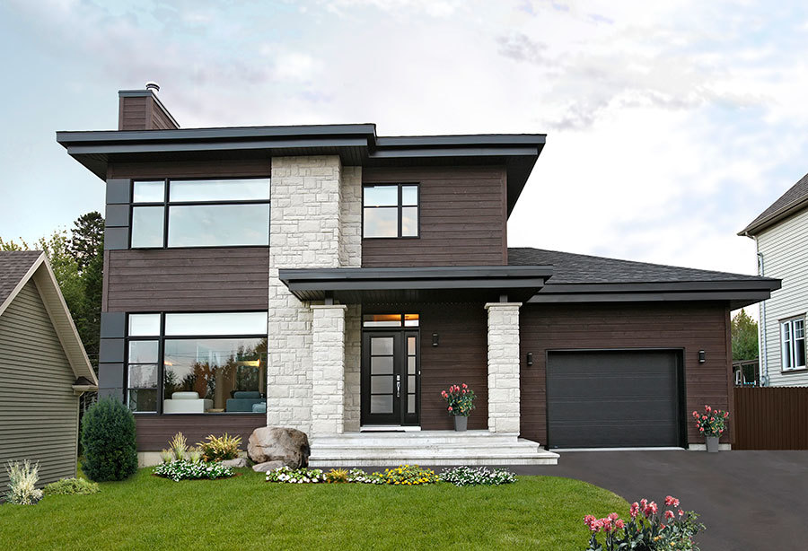 Stately Modern with Garage - 22322DR | Architectural Designs - House Plans