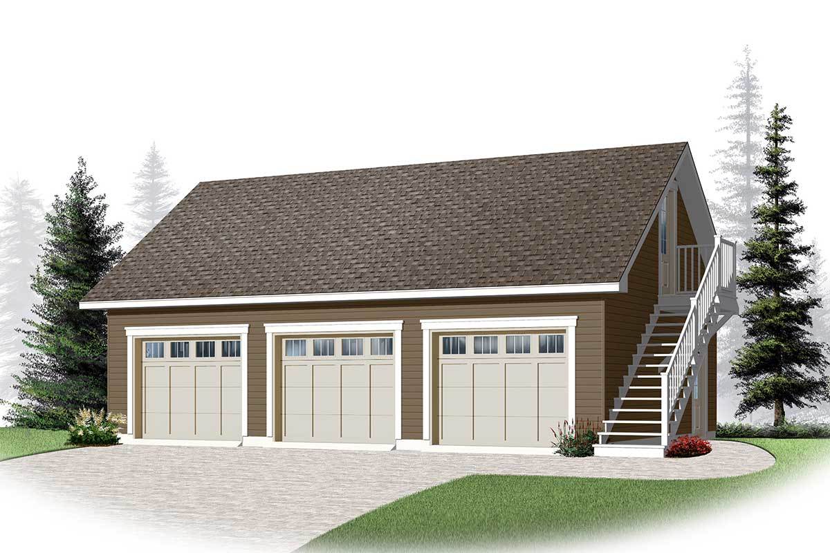 3 Car Garage With Bonus Storage - 22364DR | Architectural Designs ...