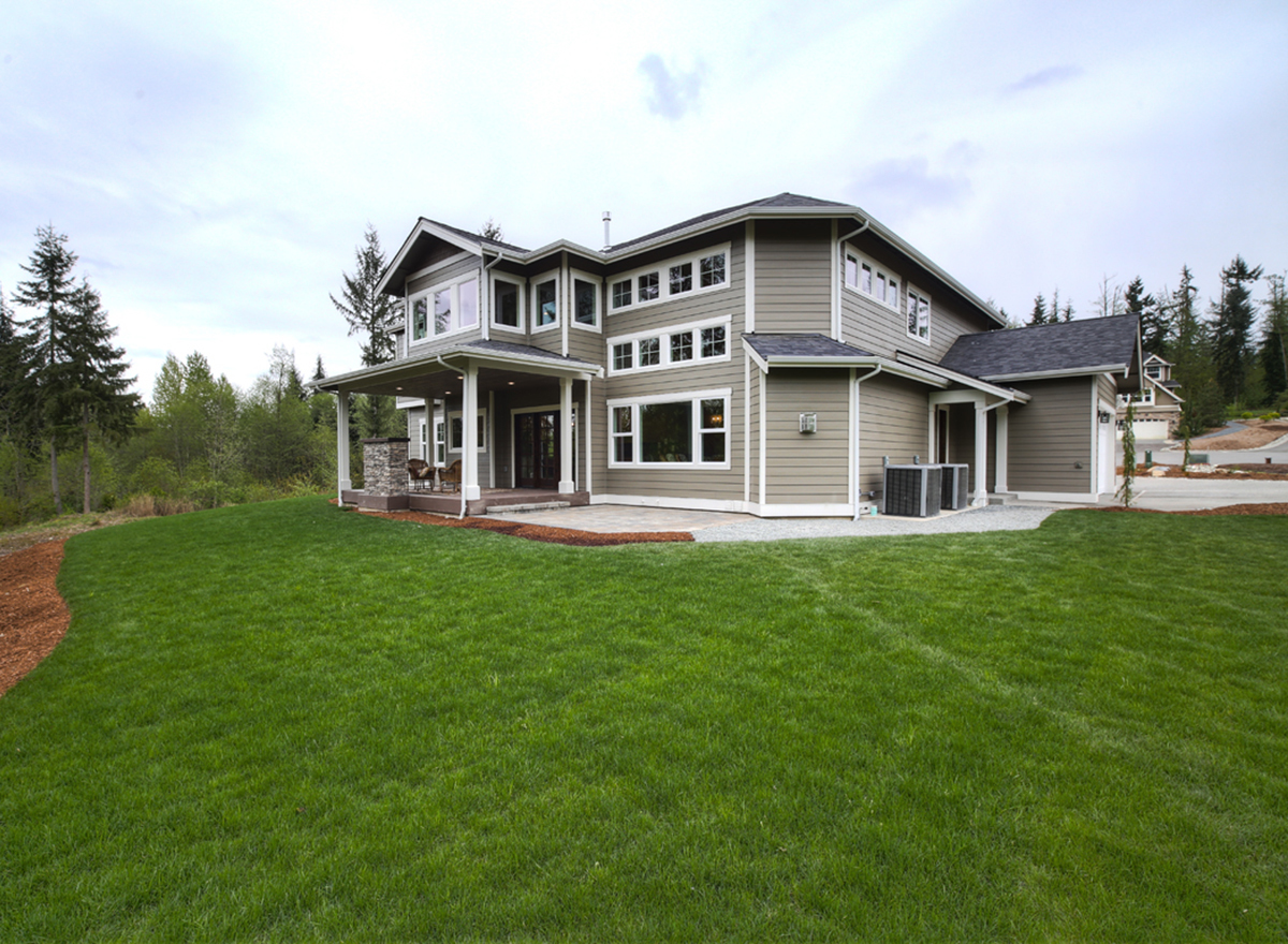 Substantial Columns and Trim Create Bold Facade - 23188JD ...