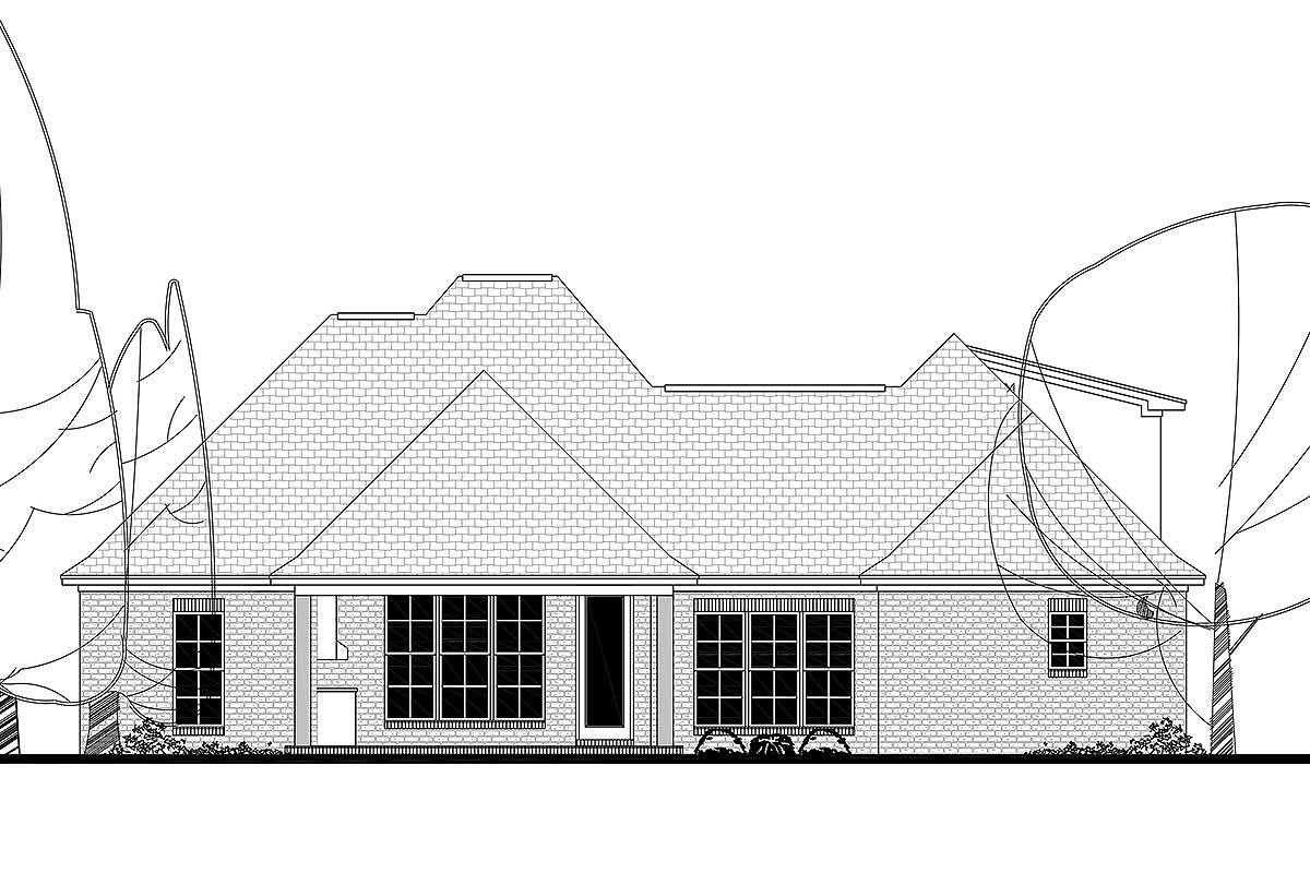 Acadian House Plan Rear Garage