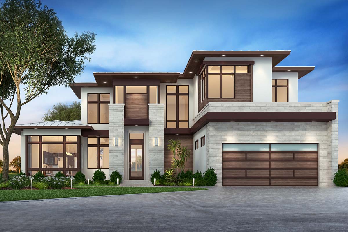 Plan 86039BW: Master Down Modern House Plan with Outdoor Living Room ...